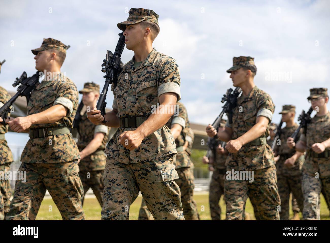 U.S. Marines and Sailors with Headquarters Battalion (HQBN), 2d Marine ...