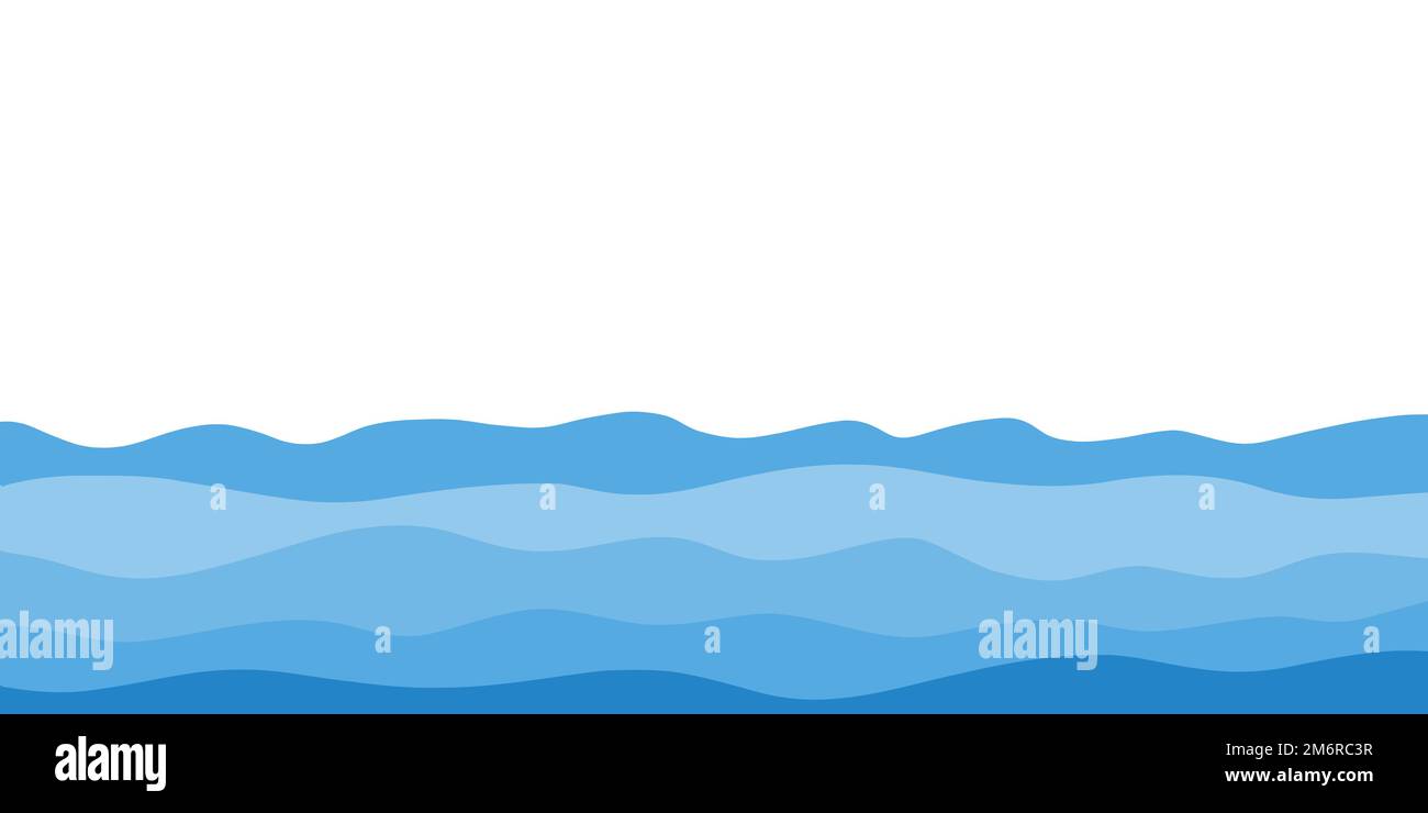 Abstract sea waves vector. Sea water background. Copyspace on top Stock ...