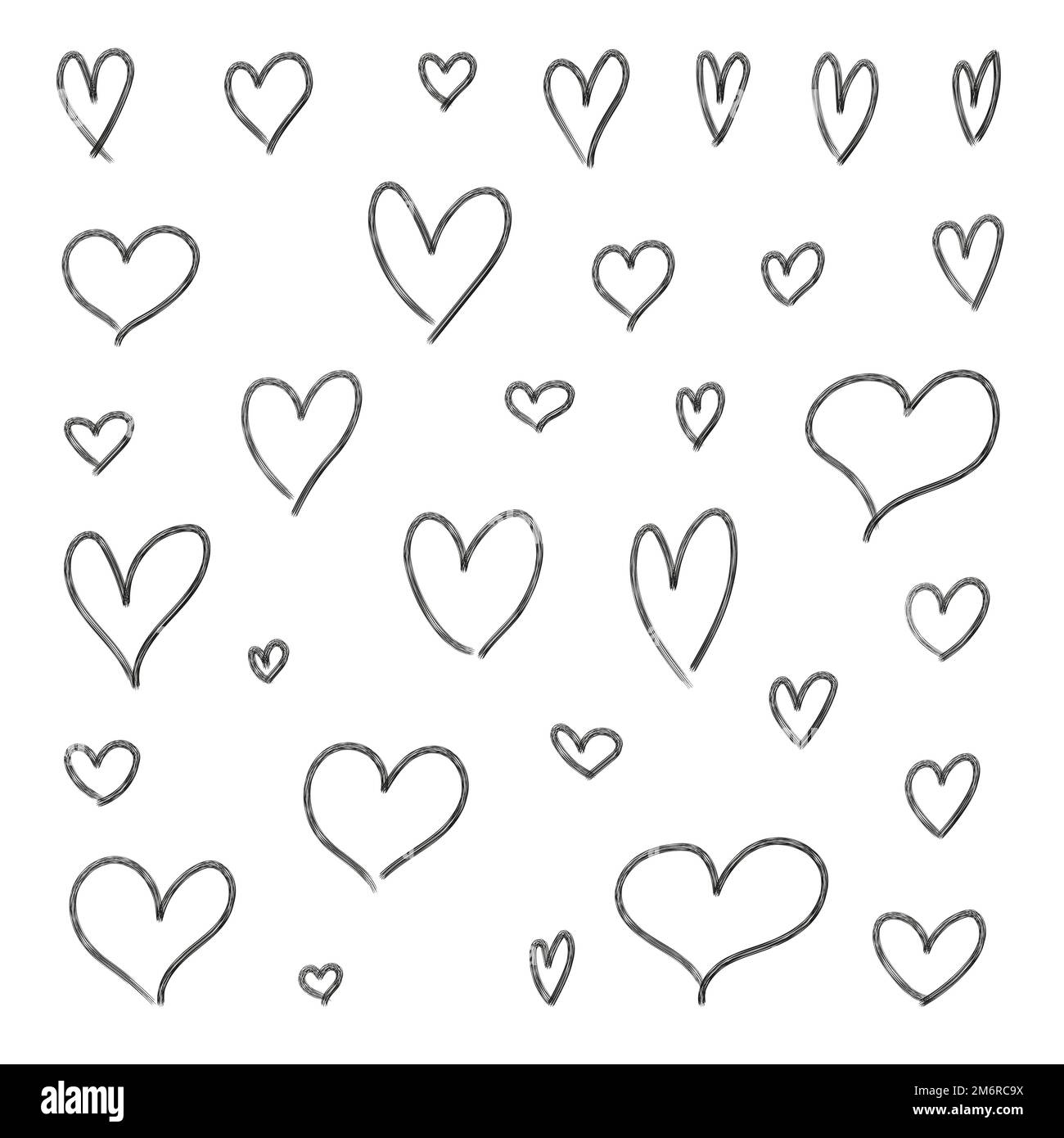 Hand drawn vector heart set. Heart shape illustration collection. Funky ...