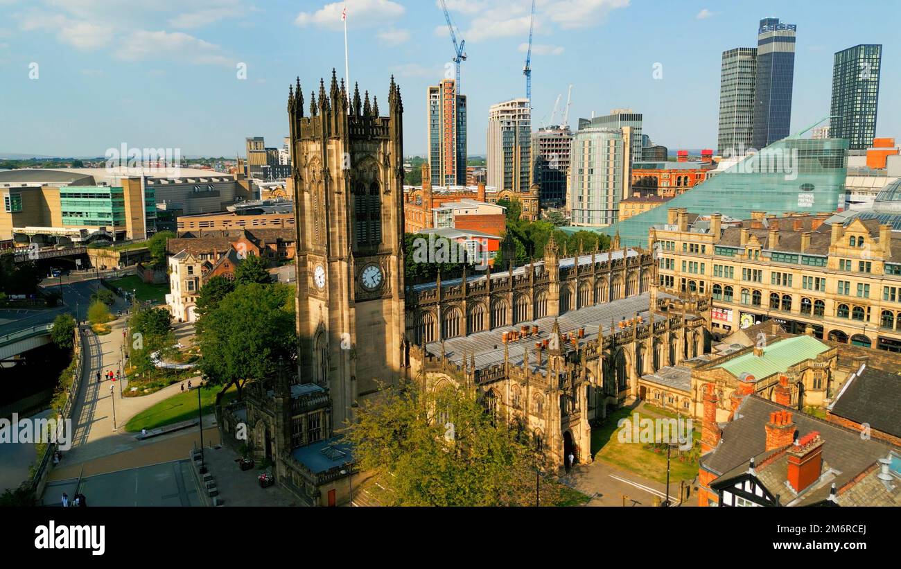 Manchester cathedral aerial hi-res stock photography and images - Alamy