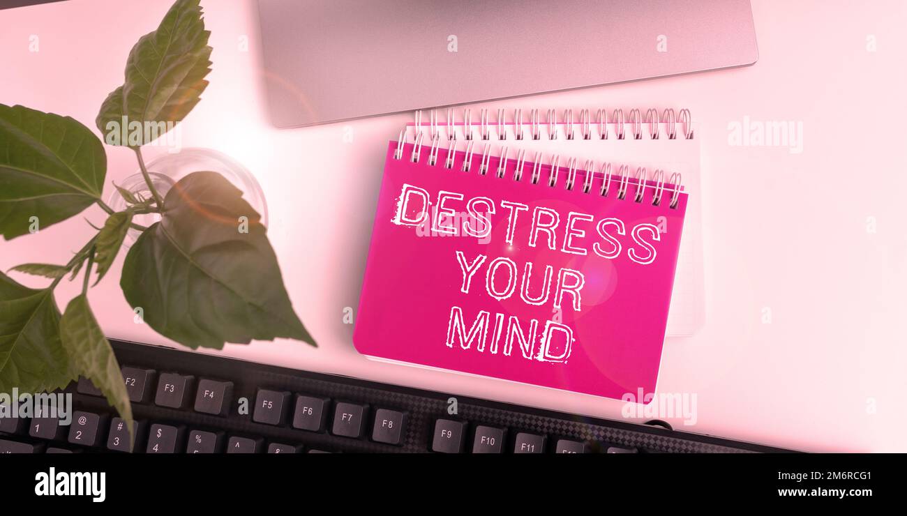 Writing displaying text Destress Your Mind. Word Written on to release ...