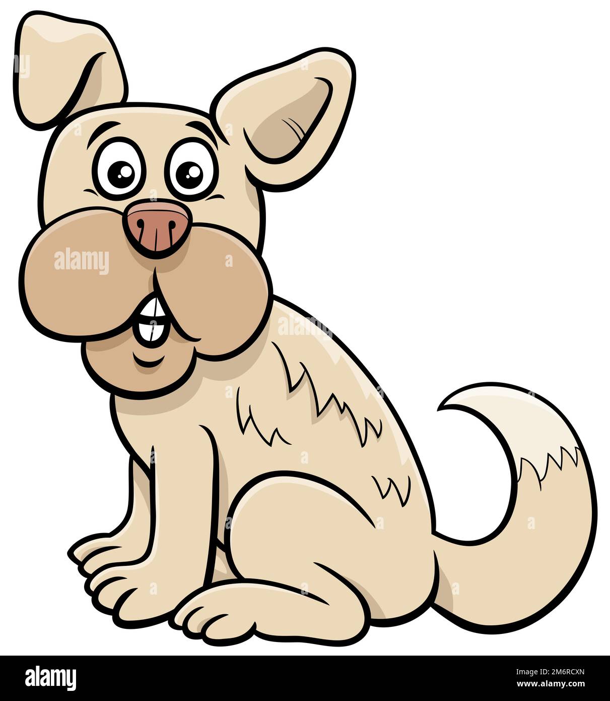 Cartoon funny beige dog comic animal character Stock Photo - Alamy