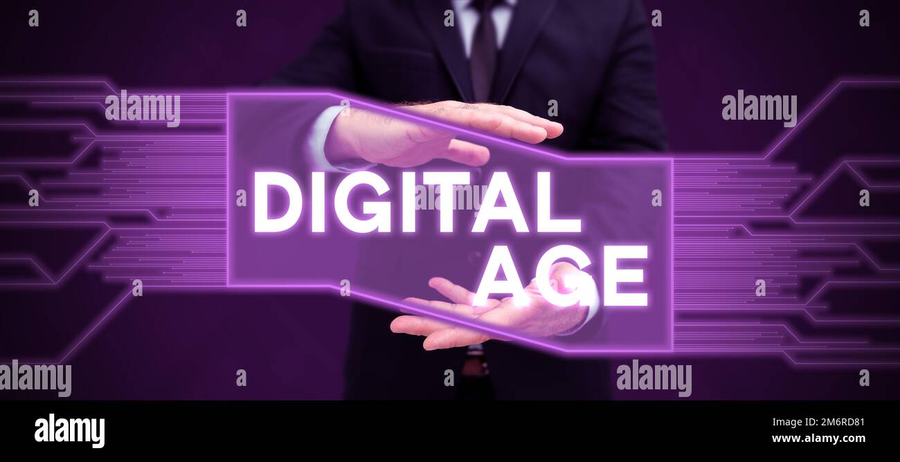 Text showing inspiration Digital Age. Internet Concept introduction of ...