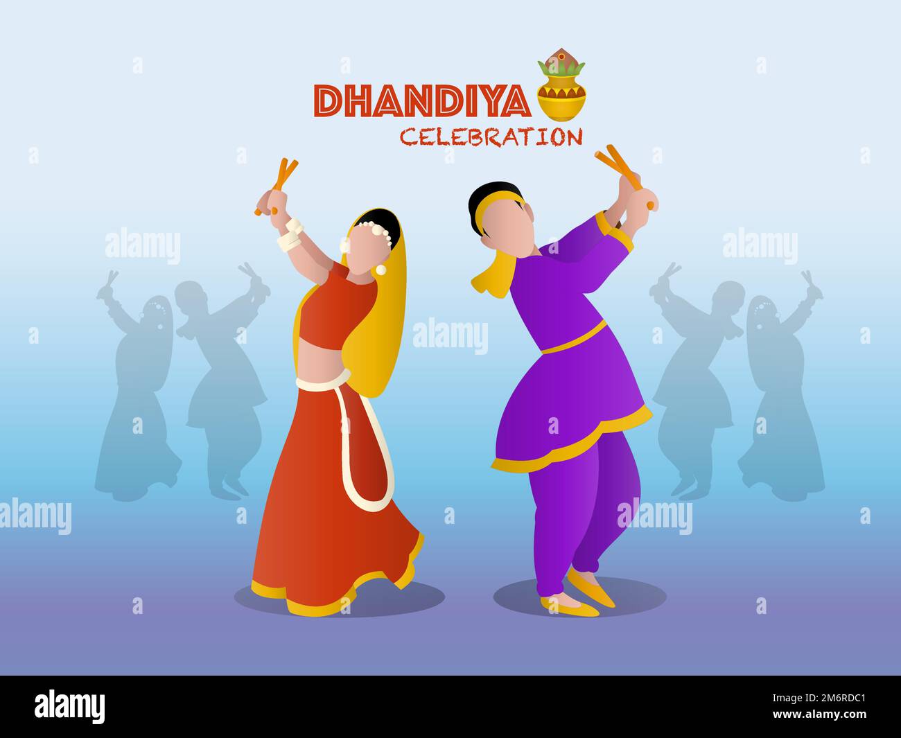 Indian festival folk dance dandiya celebration Stock Vector Image & Art ...
