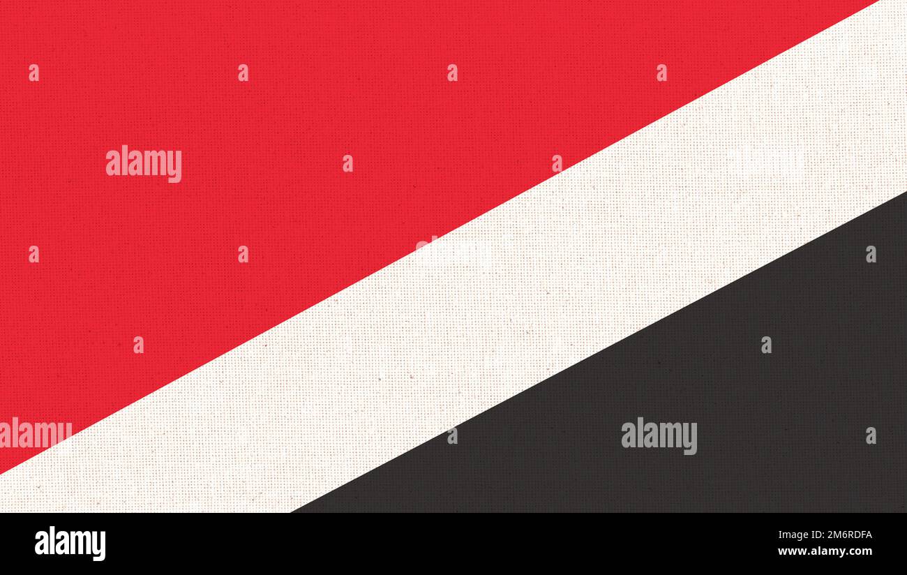 Flag of Sealand. National flag of Sealand on fabric surface. National ...