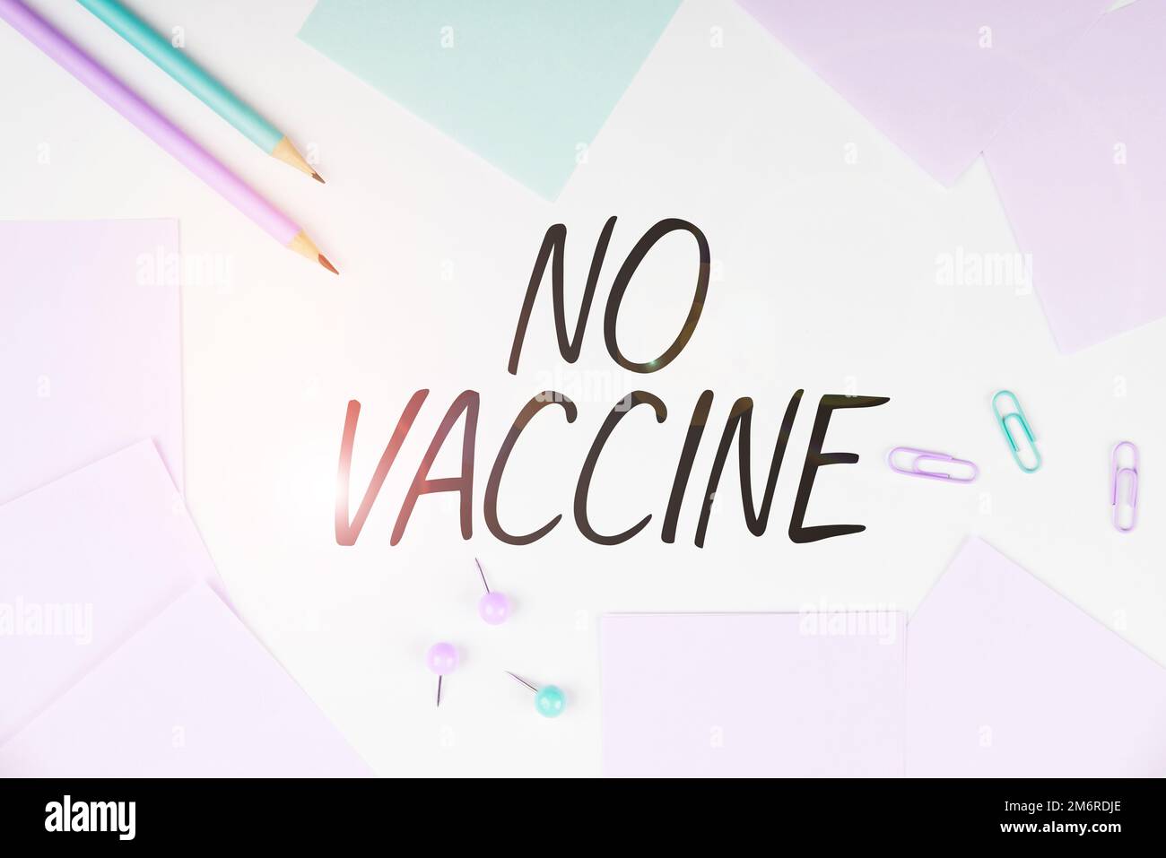 Handwriting text No Vaccine. Business concept not provided of immunity ...
