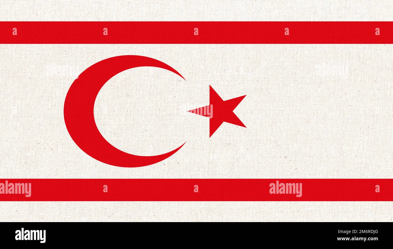 Flag Of Turkish Republic Of Northern Cyprus Northern Cyprus Flag On Fabric Surface Fabric