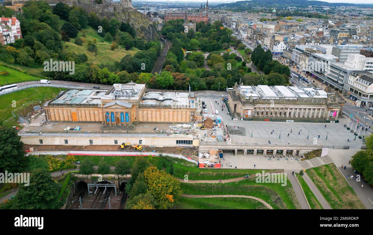 The National Gallery of Scotland in Edinburgh from above - aerial view ...