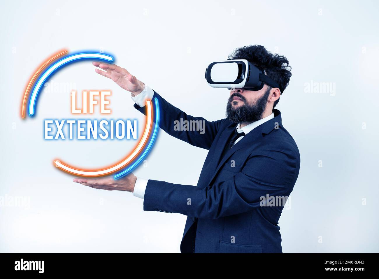 Text sign showing Life Extension. Business showcase able to continue ...