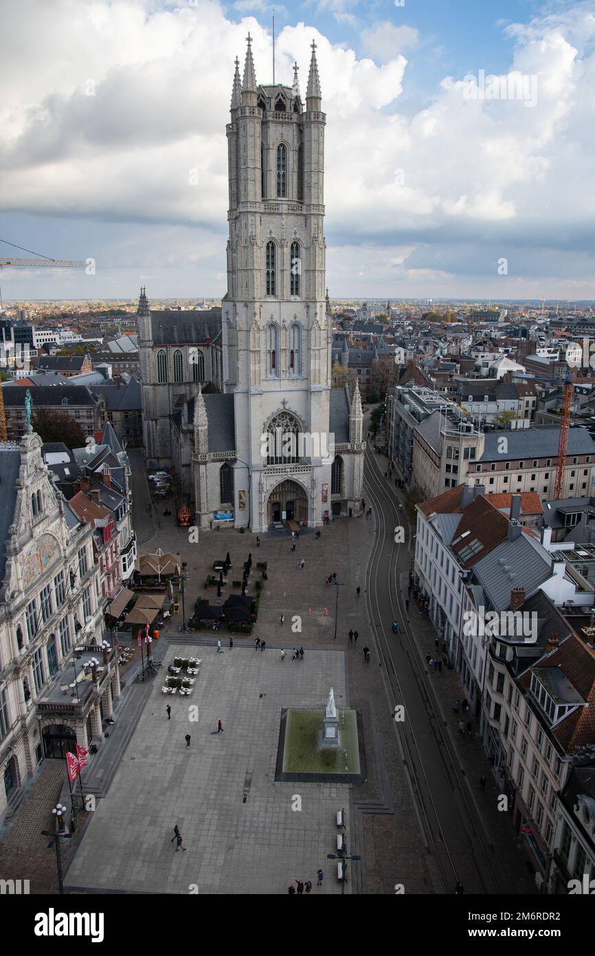 The Cathedral of Saint Bavo in Ghent (Sint Baafskathedraal) ghent Stock ...