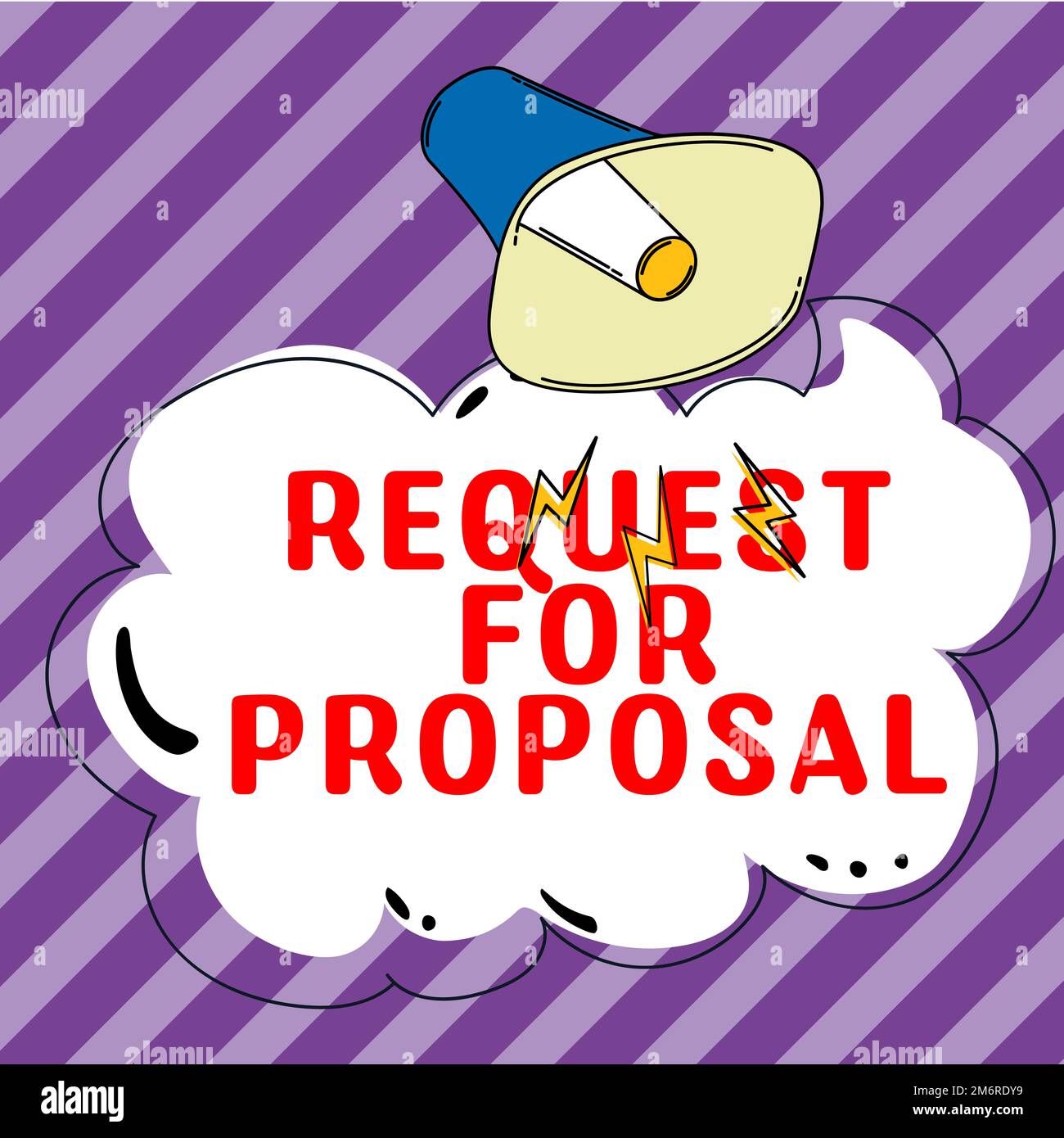 Text caption presenting Request For Proposal. Business overview ...