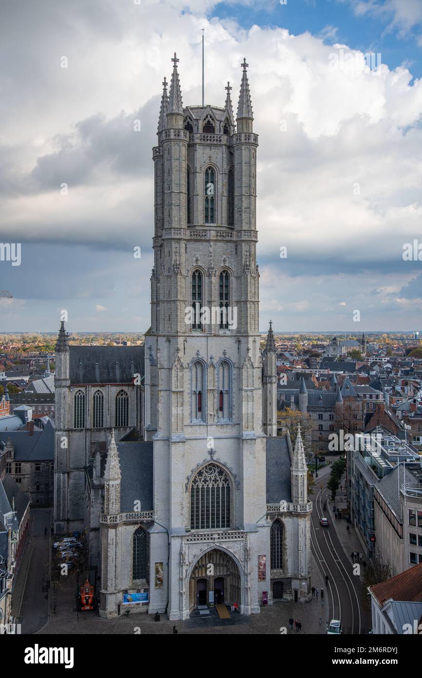 The Cathedral of Saint Bavo in Ghent (Sint Baafskathedraal) ghent Stock ...