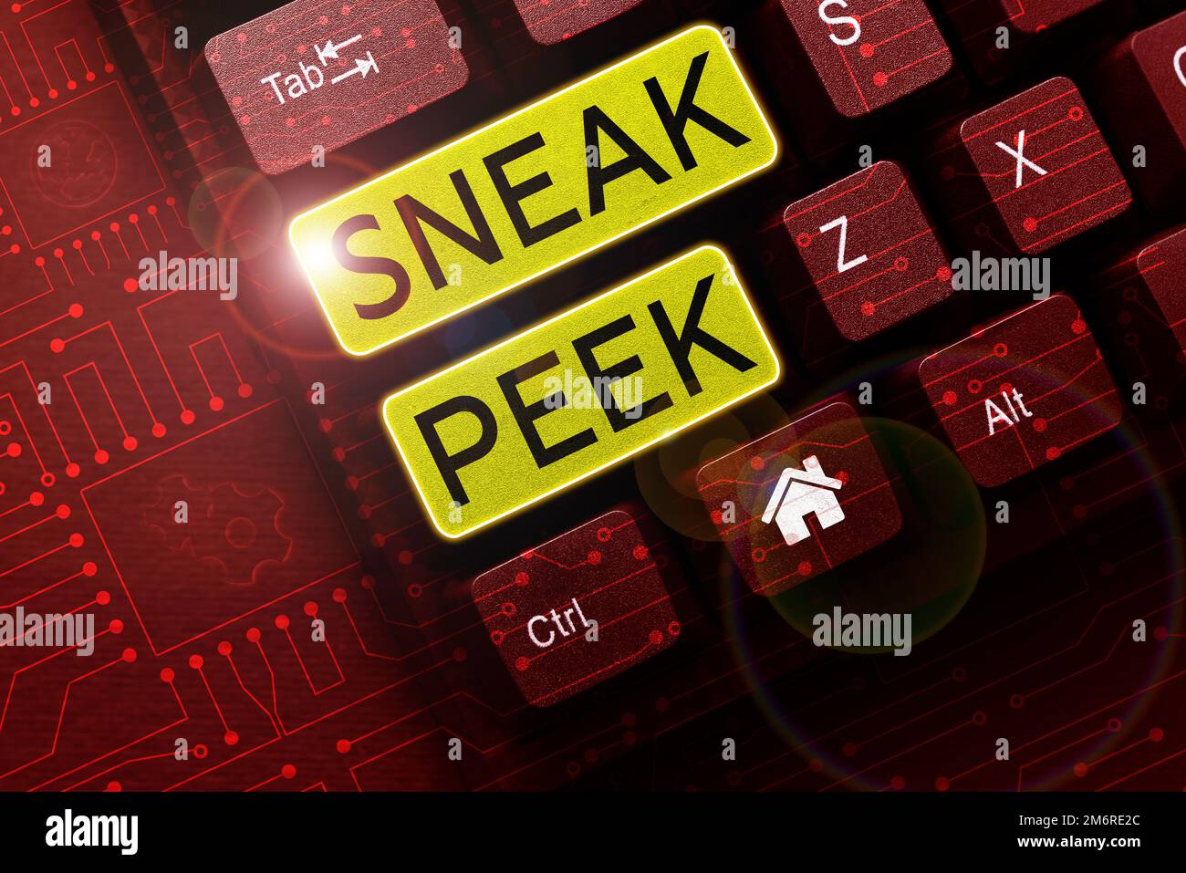 Hand writing sign Sneak Peek. Word for opportunity to see something ...