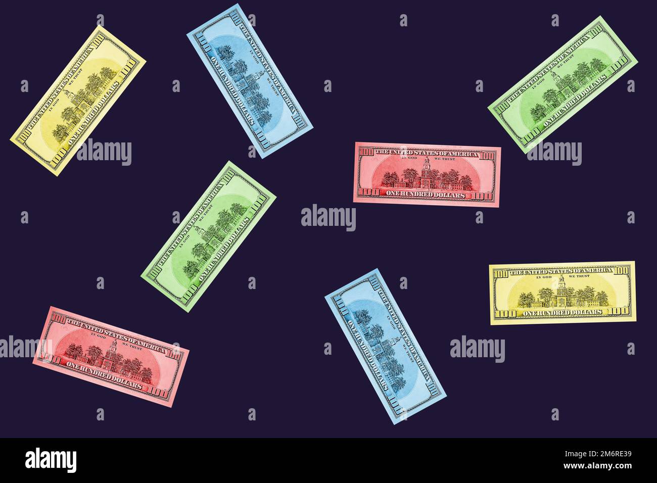 Contemporary artwork background with colored banknote. Digital texture ...