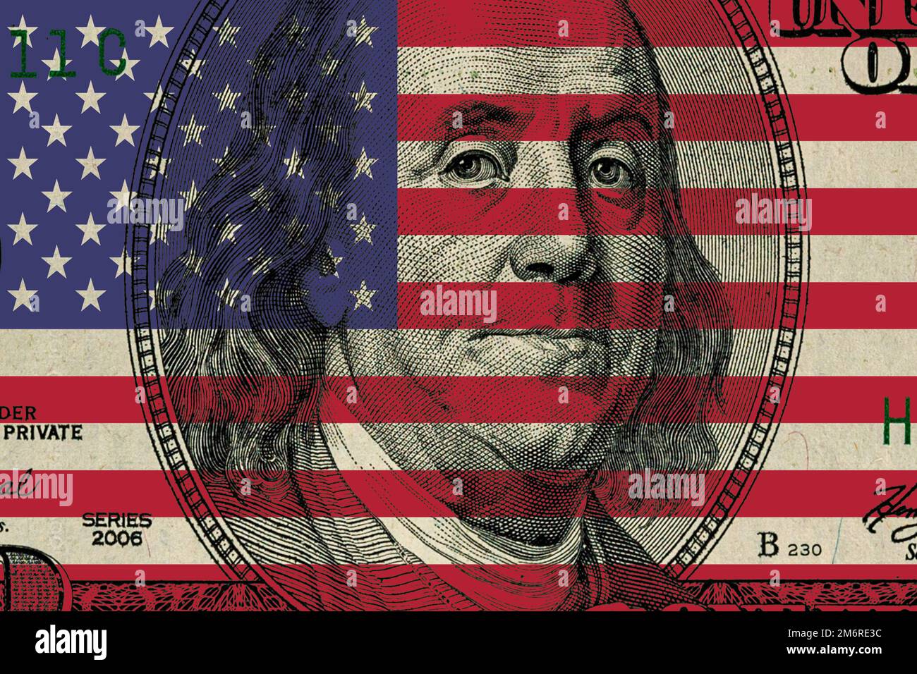 Contemporary artwork background with colored banknote. Digital texture ...