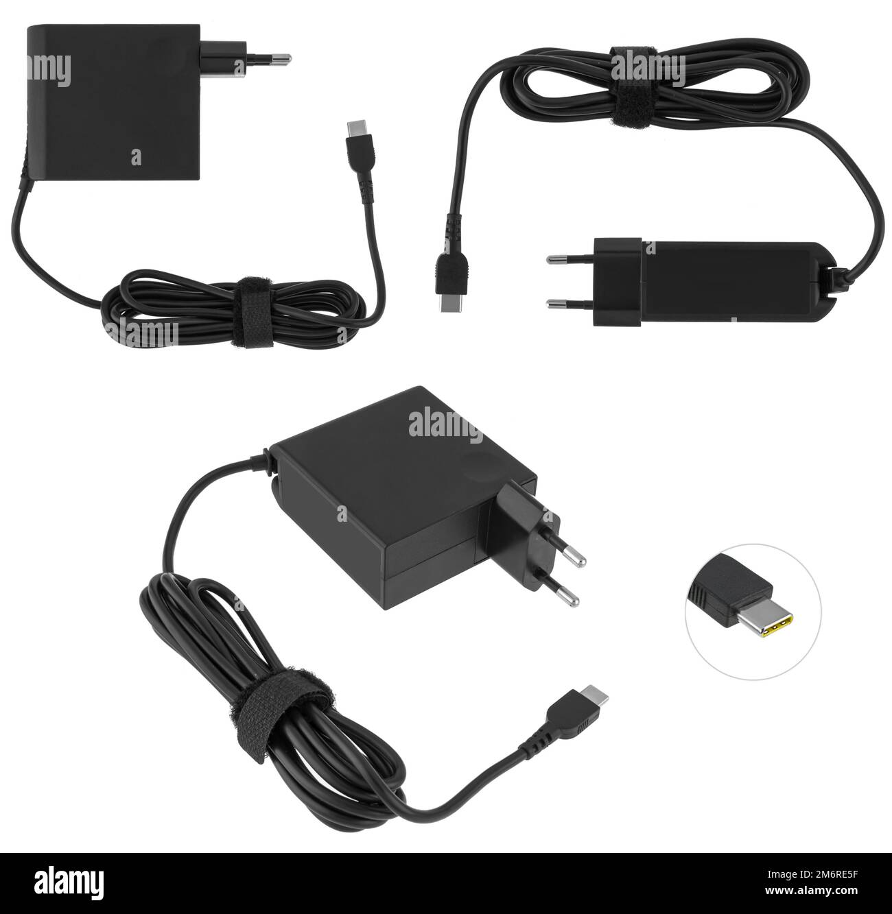 power adapter for a laptop, a spare part for a computer, on a white ...