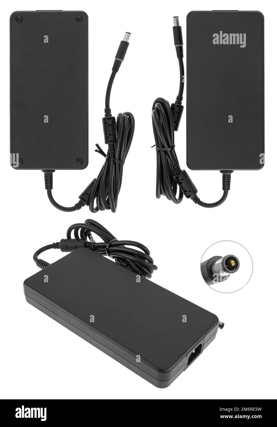 power adapter for a laptop, a spare part for a computer, on a white ...