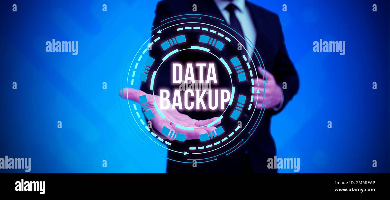 Conceptual Display Data Backup Business Showcase Copy Of Important Data That Is Stored On An