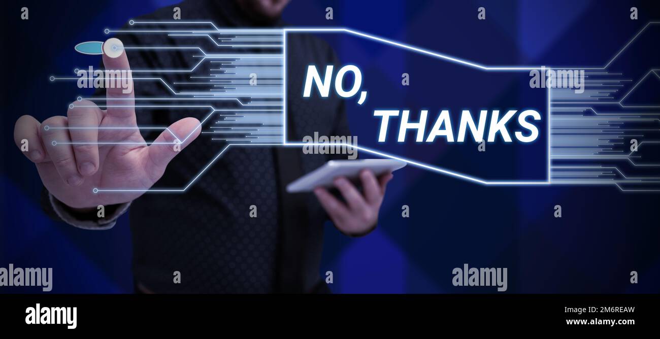 Handwriting text No, Thanks. Word Written on Answering question using ...