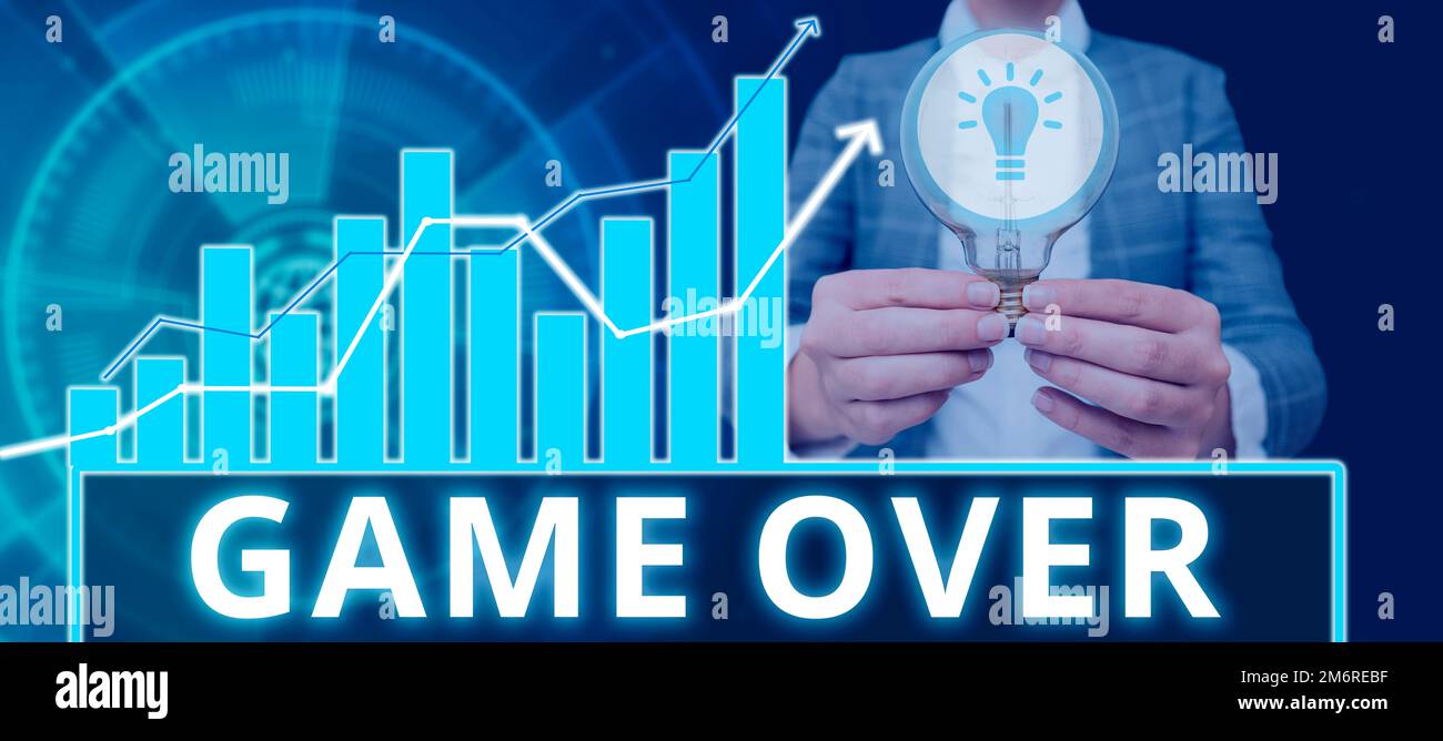 Handwriting text Game Over. Word for A situation in a particular sport ...