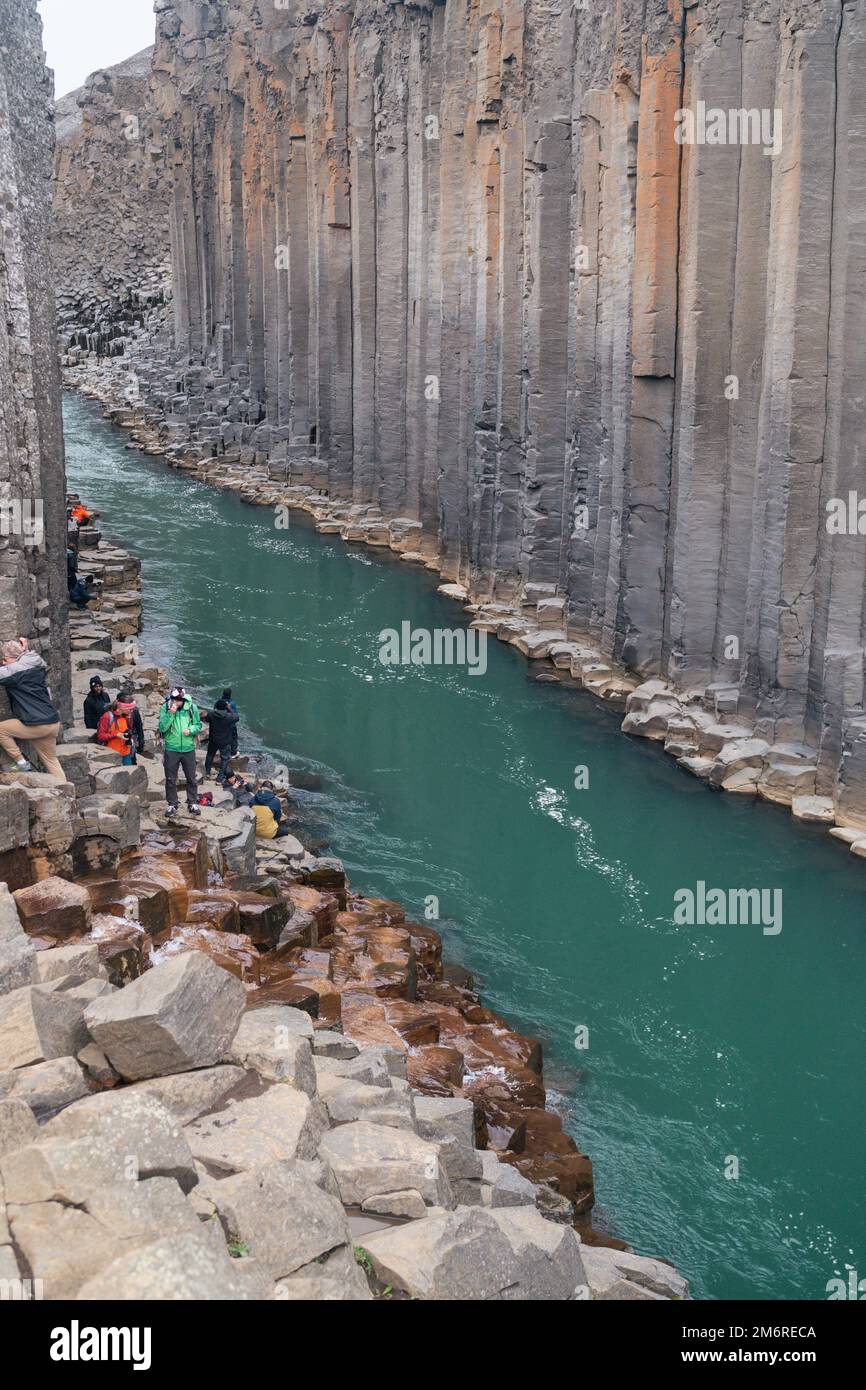 Iceland's Famous Basalt Column Studlagil Canyon Stock Photo - Alamy