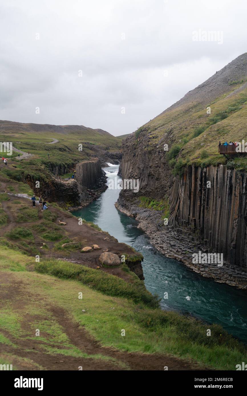 Iceland's Famous Basalt Column Studlagil Canyon Stock Photo - Alamy