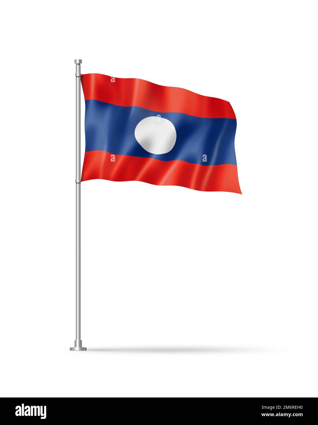 Flag laos pole hi-res stock photography and images - Alamy