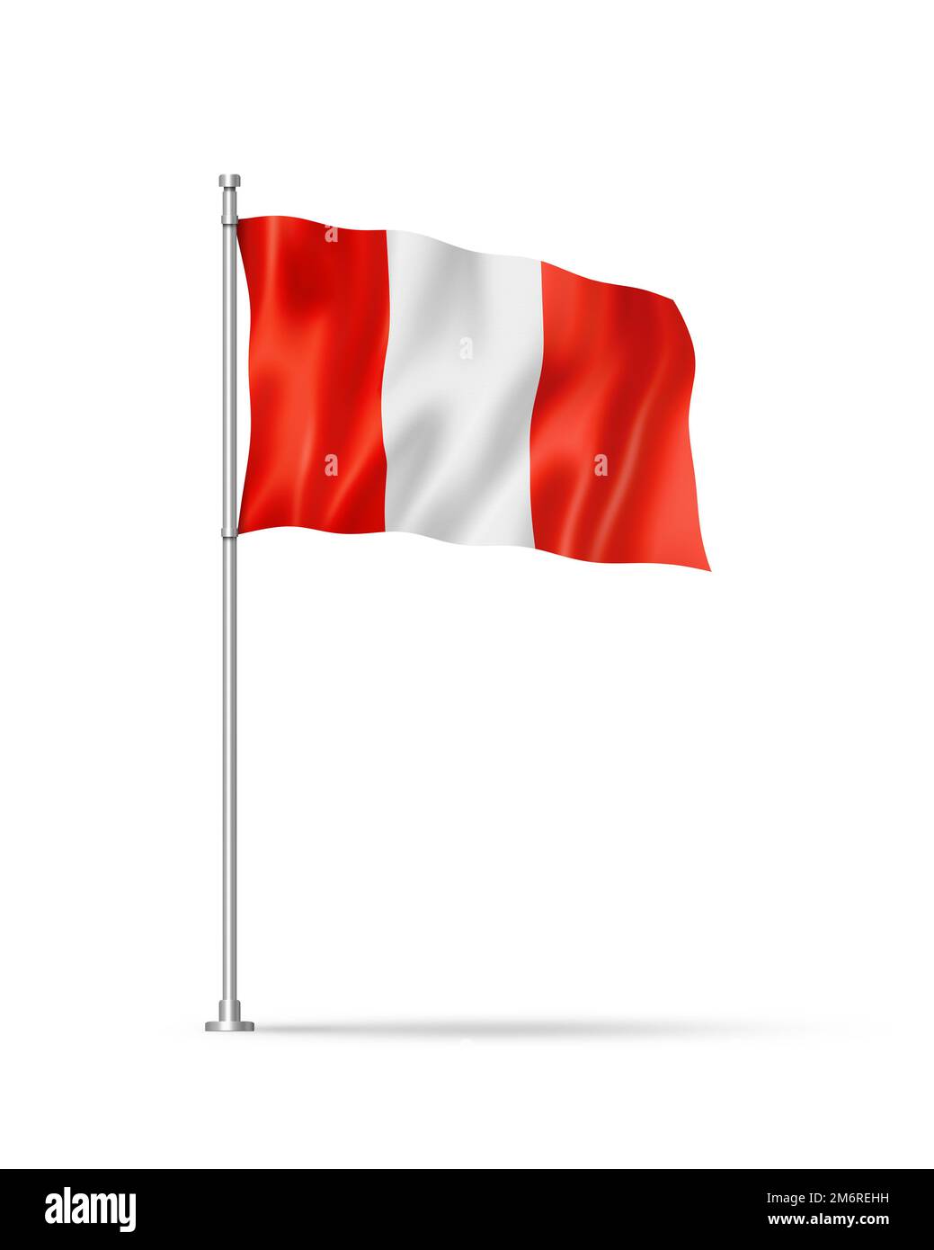 Peruvian flag isolated on white Stock Photo - Alamy