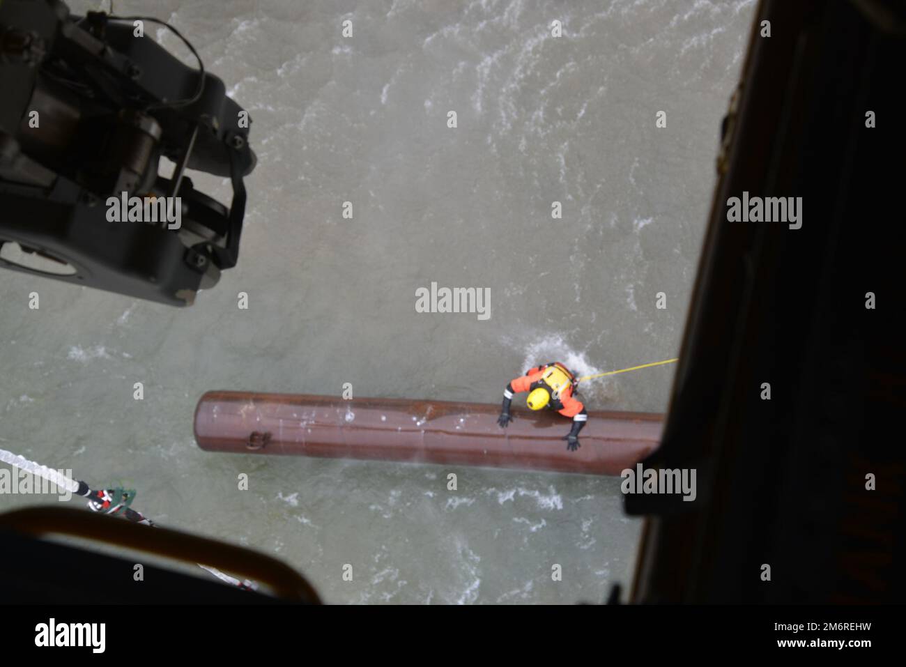 The view from the bottom hatch of a A CH-47 Chinook assigned to the New ...