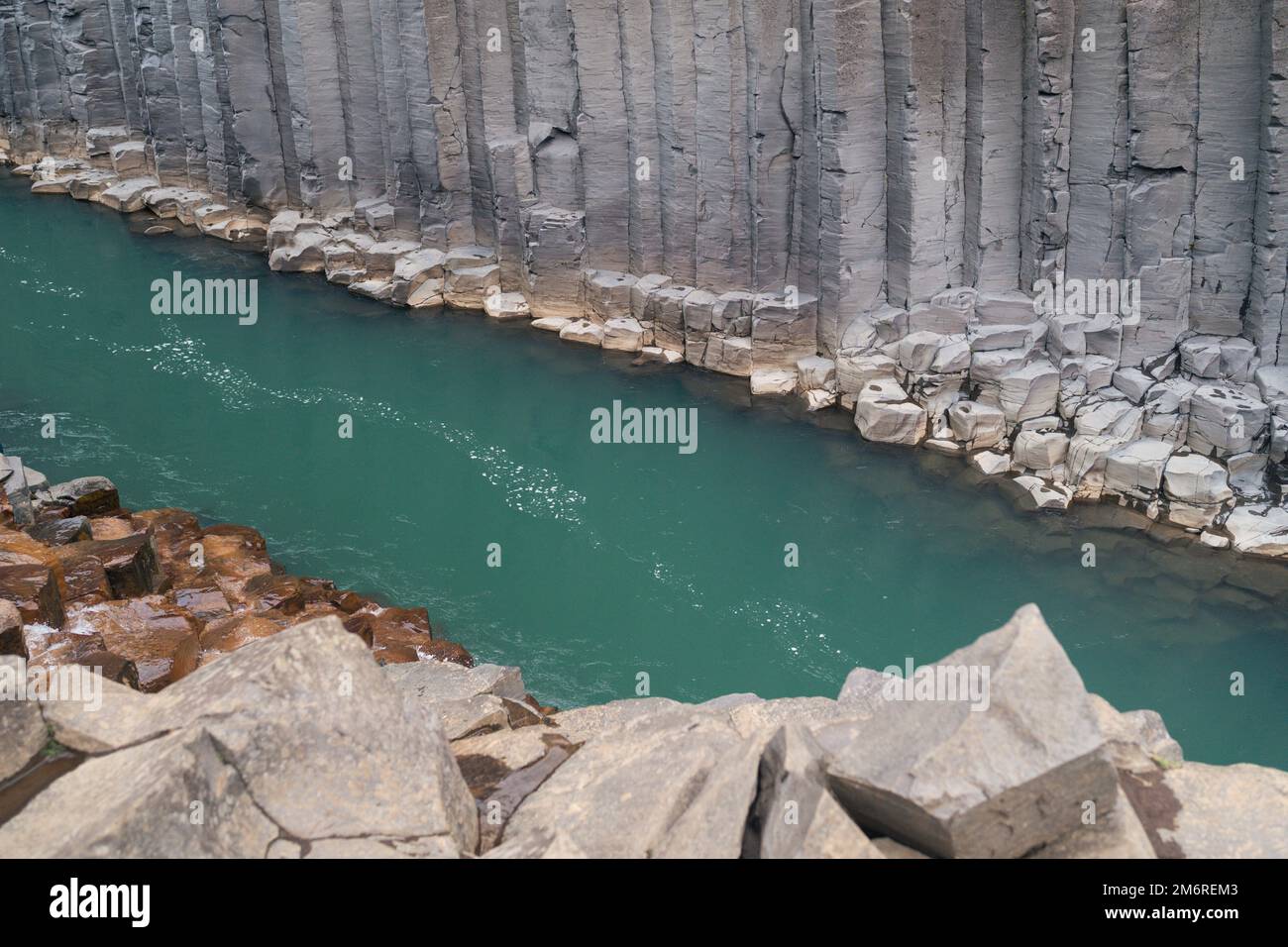 Iceland's Famous Basalt Column Studlagil Canyon Stock Photo - Alamy