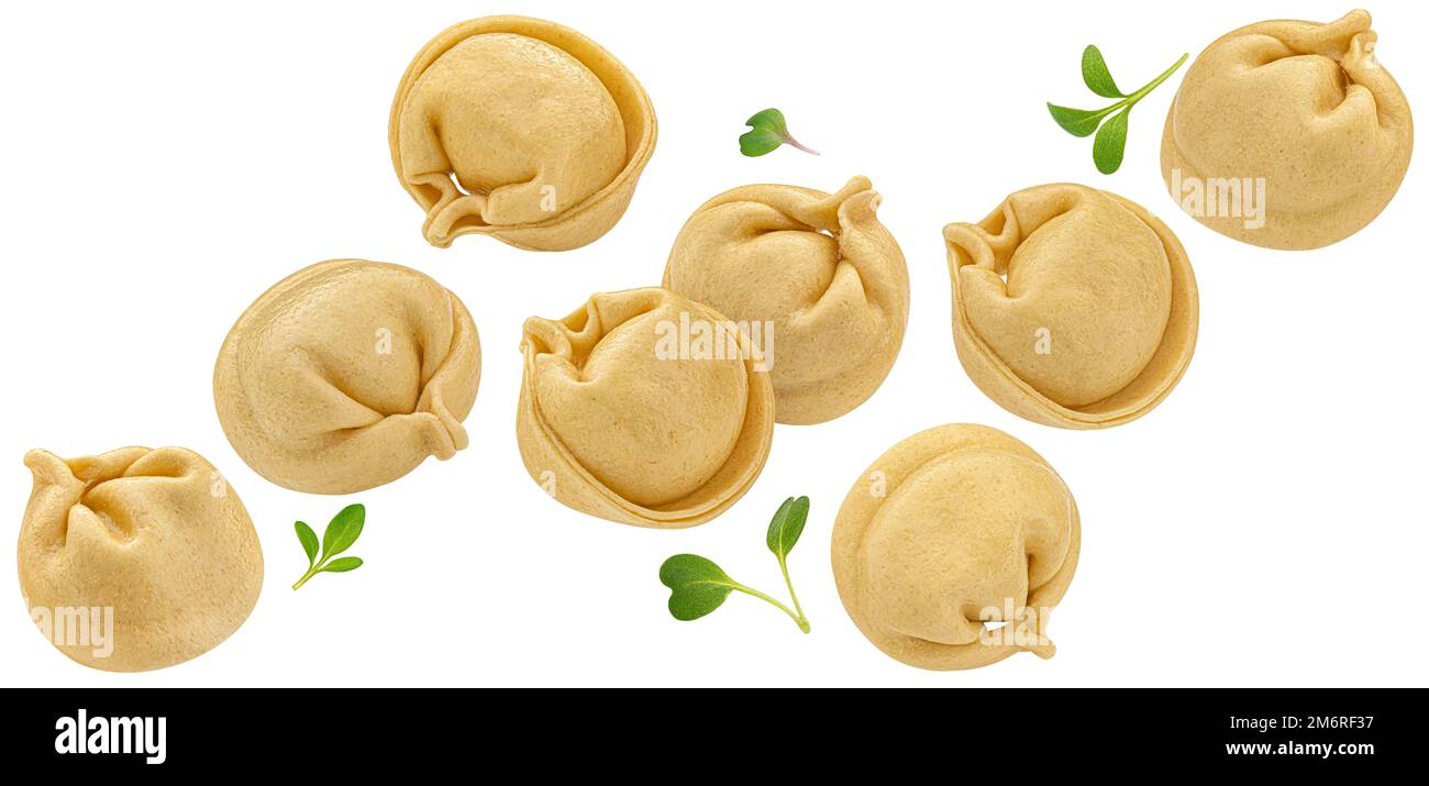 Cooked dumplings isolated on white background Stock Photo - Alamy
