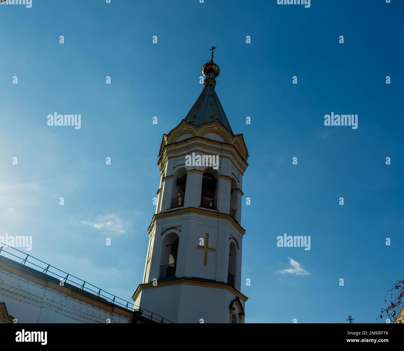 Dome of the Temple of St. Nicholas in Kungur against the background of ...