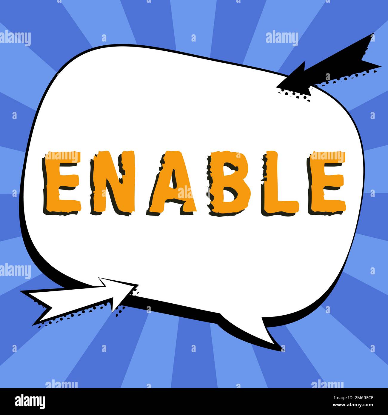 Hand writing sign Enable. Concept meaning give someone or something the ...