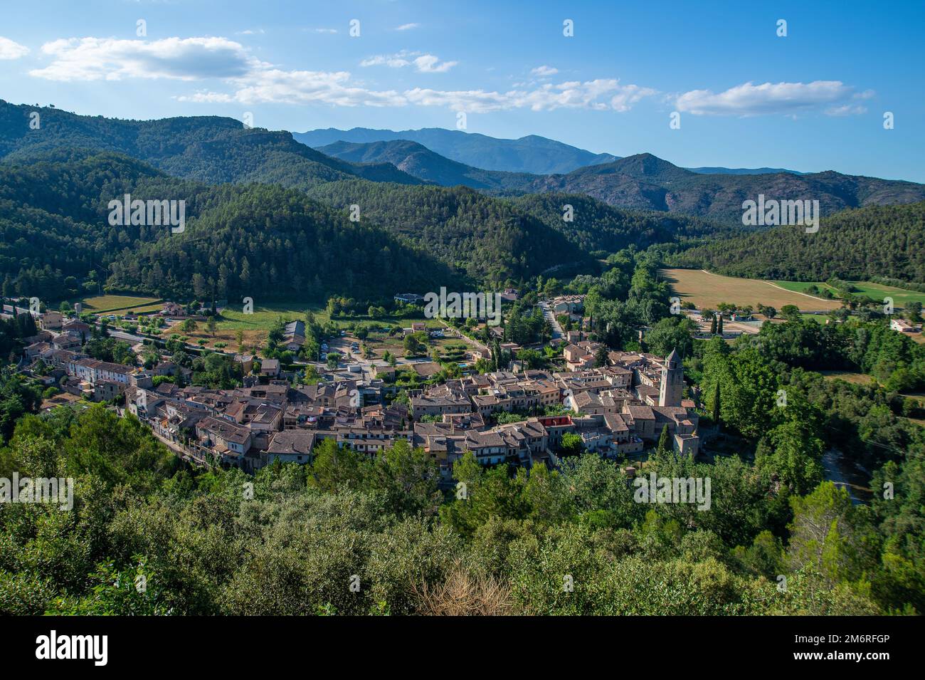 Saint Lawrence is a little stone town in girona spain Stock Photo - Alamy