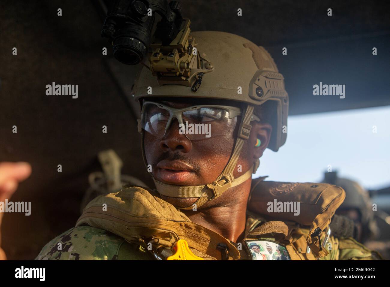 U.S. Navy Engineman David Thompson, assigned to Maritime Expeditionary ...