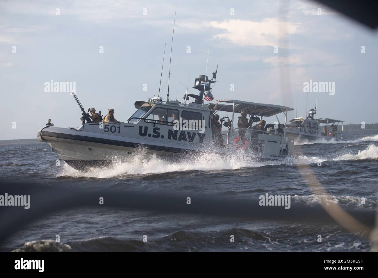 A U.S. Navy patrol boat assigned to Maritime Expeditionary Security ...