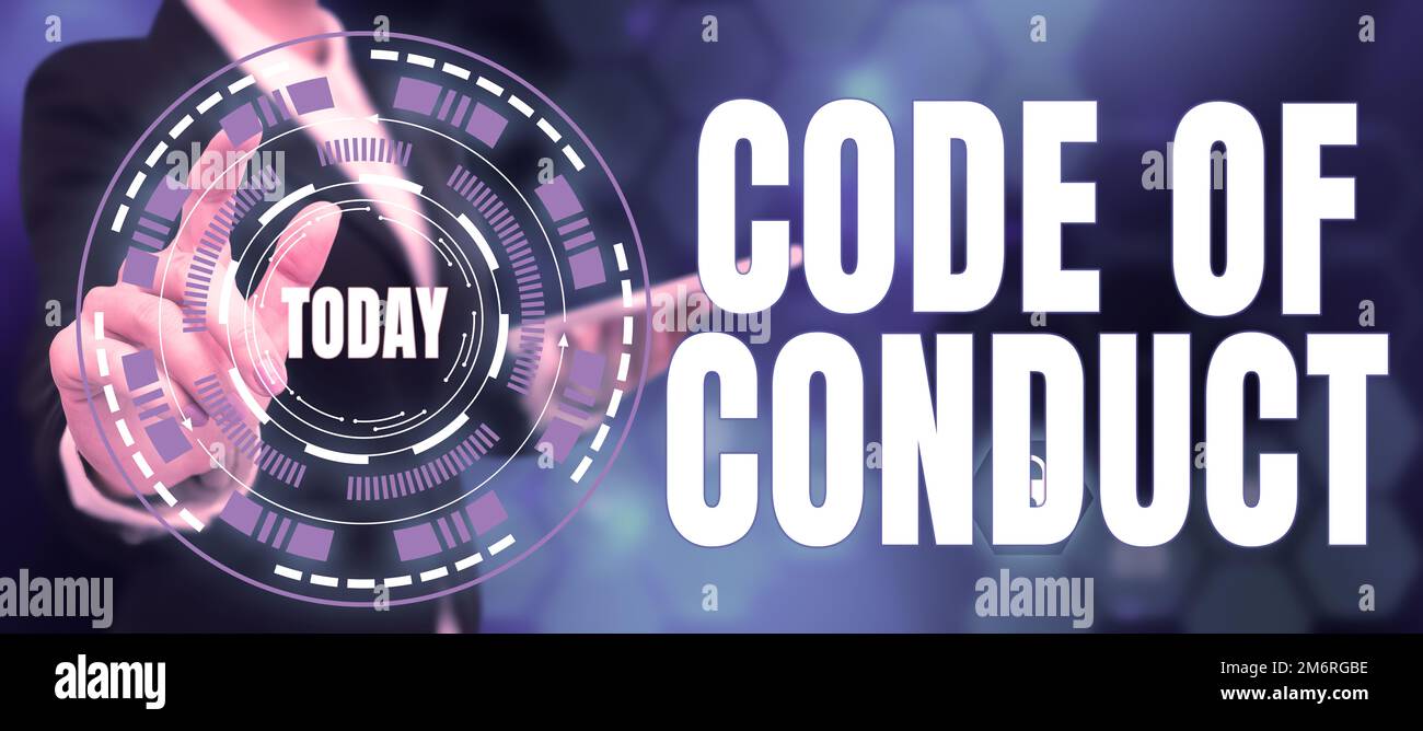 Conceptual caption Code Of Conduct. Word for Ethics rules moral codes ...