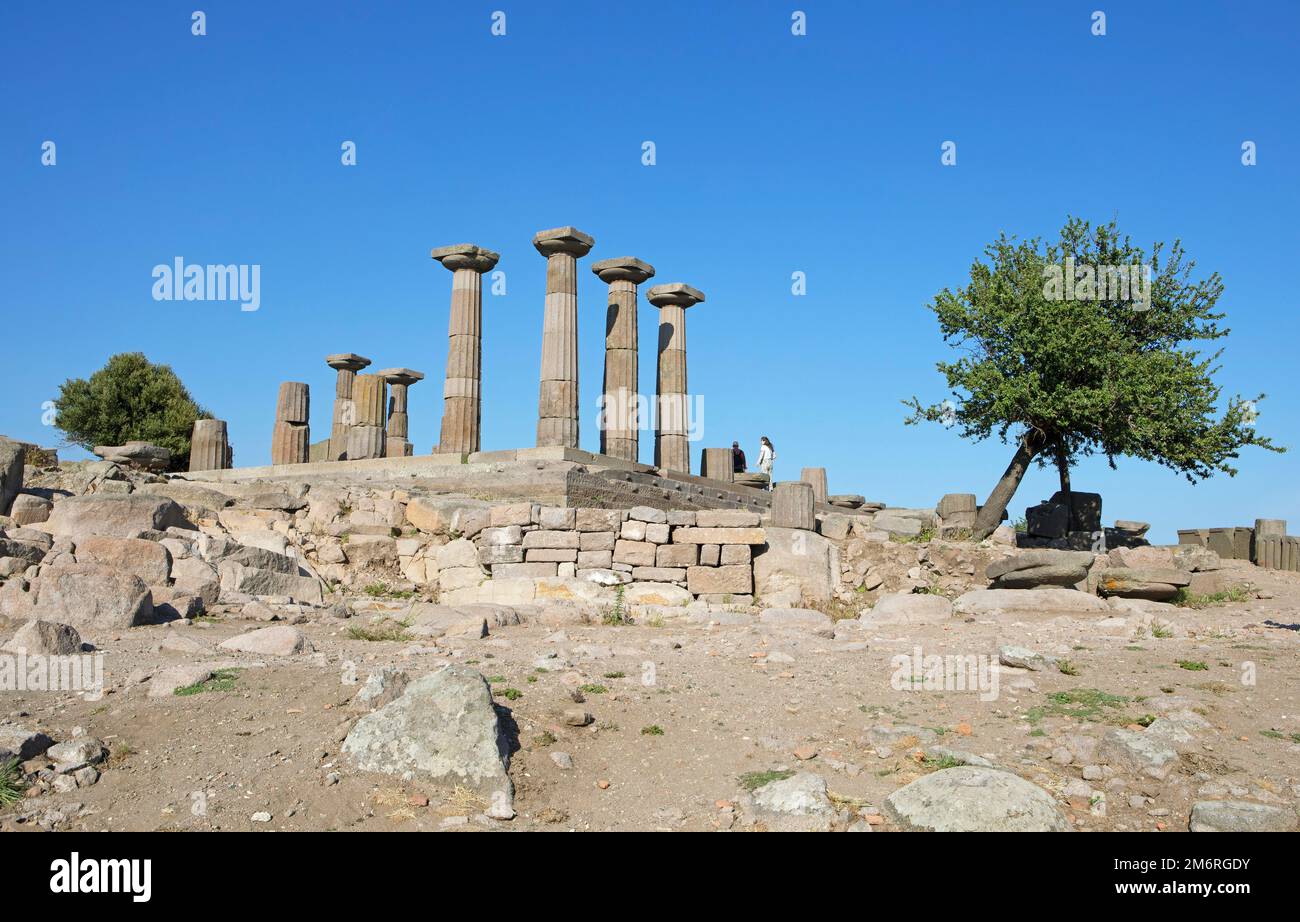 Doric columns from the Temple of Athena, Assos, Canakkale Province ...
