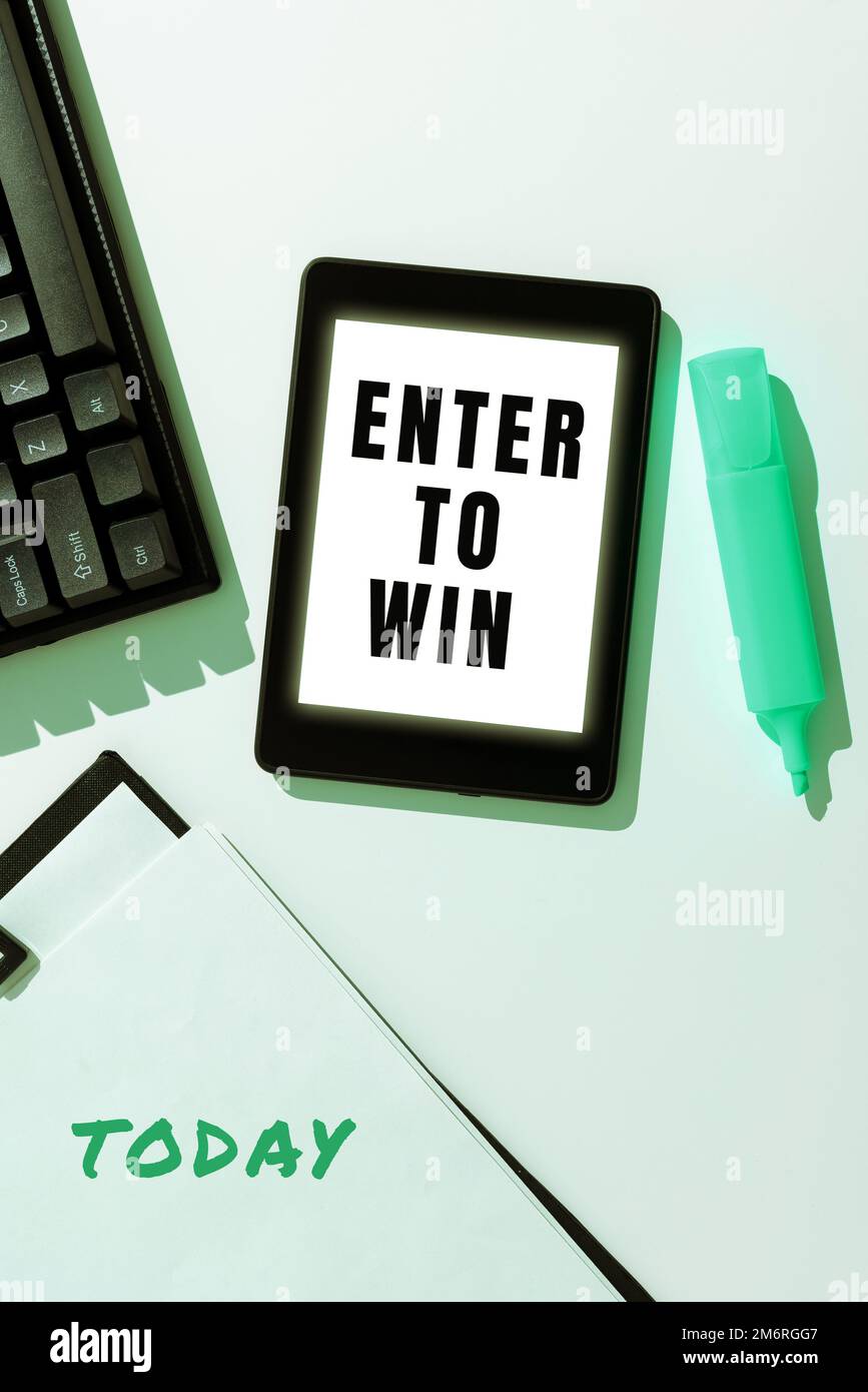 Handwriting text Enter To Win. Concept meaning exchanging something ...