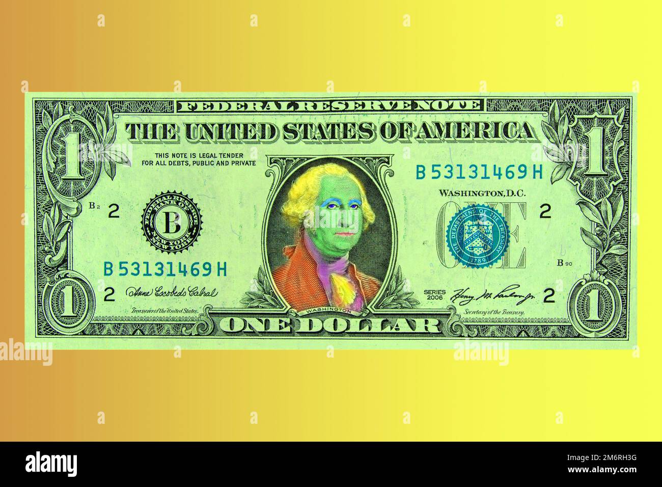 Contemporary artwork background with colored banknote. Digital texture ...