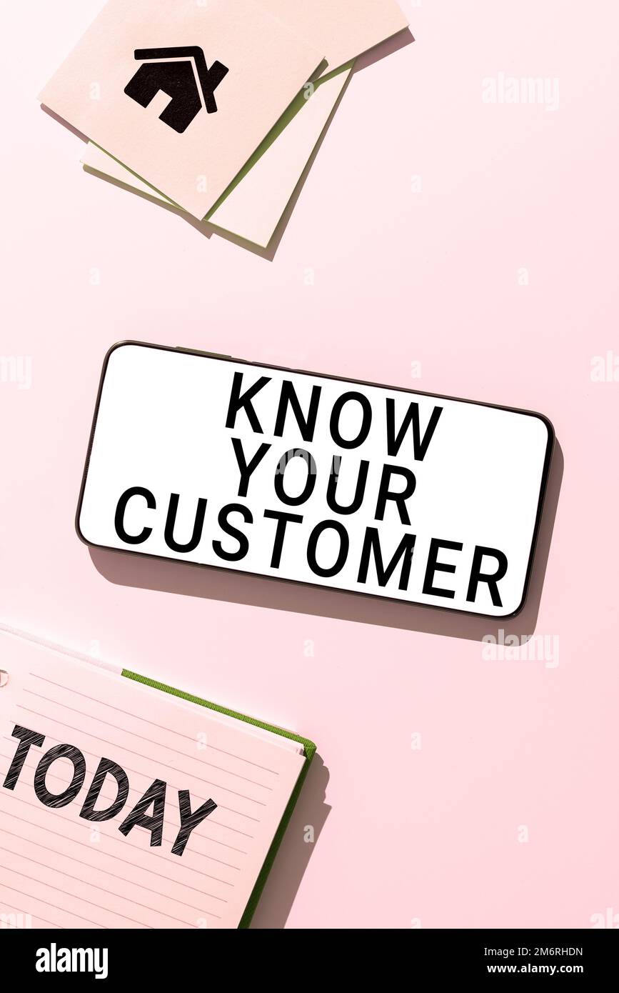 Hand writing sign Know Your Customer. Conceptual photo Marketing ...