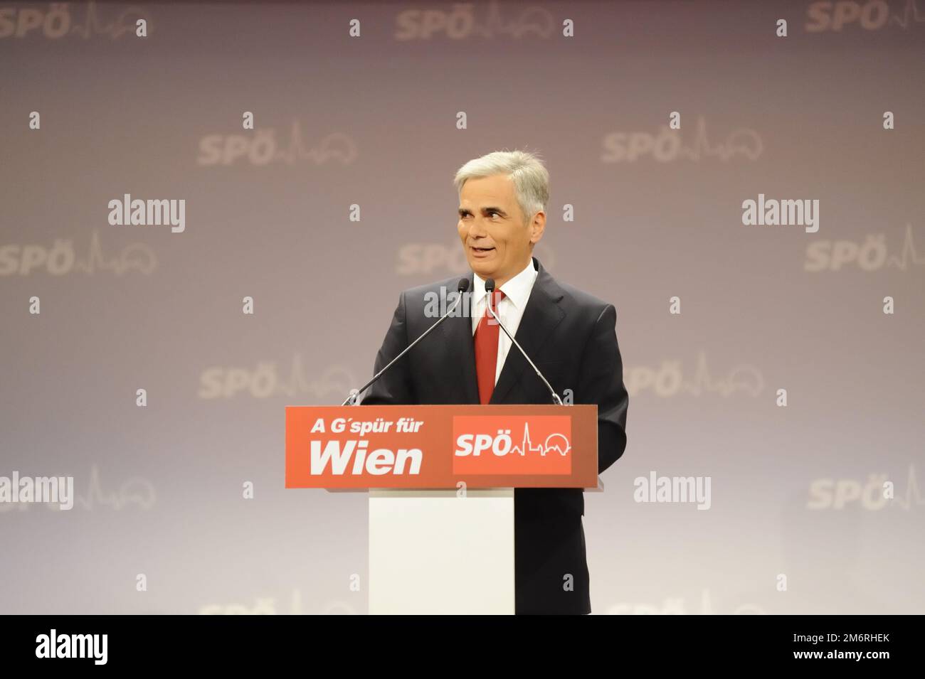 Vienna, Austria. September 10, 2015. Election campaign event of the SPÖ ...