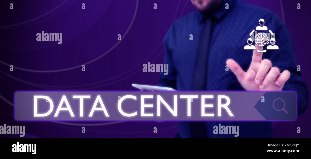 Text sign showing Data Center. Business approach a repository that ...