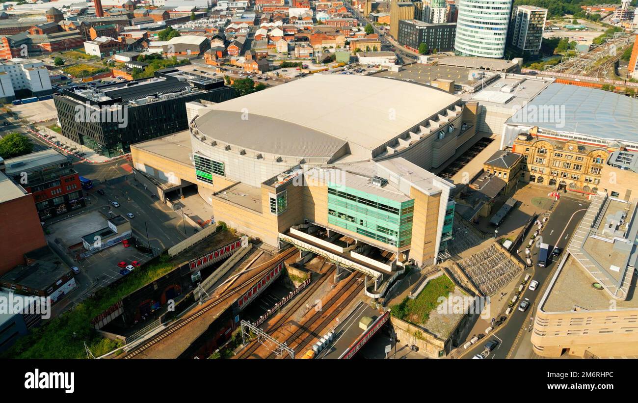 Manchester Arena aerial view from above - MANCHESTER, UK - AUGUST 15 ...