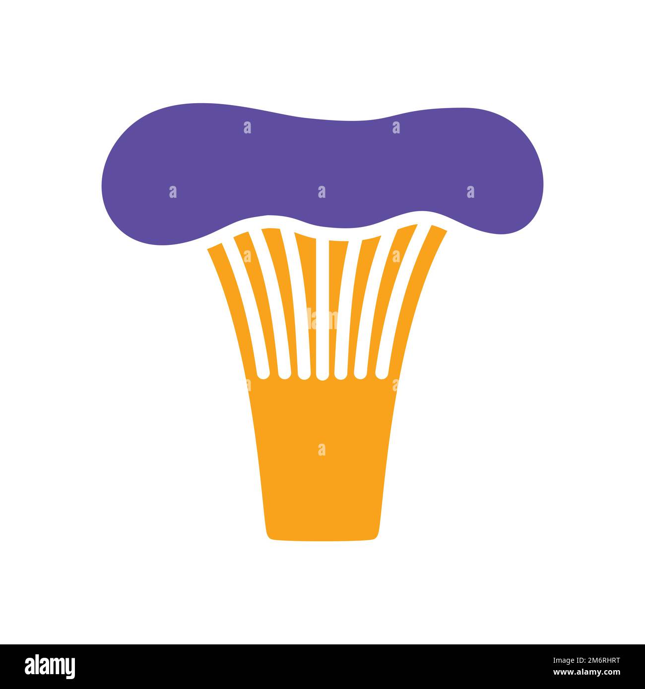Mushroom chanterelle isolated design vector glyph icon. Vegetable sign ...