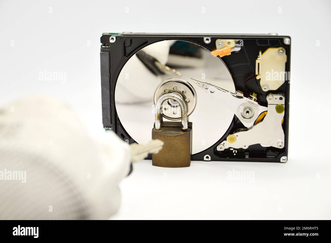 platter type hard drive 2.5-inch size, data protection concept Stock ...