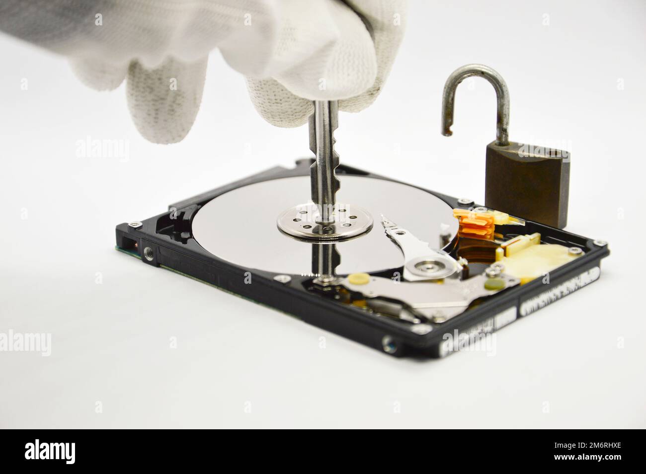 platter type hard drive 2.5-inch size, data protection concept Stock ...