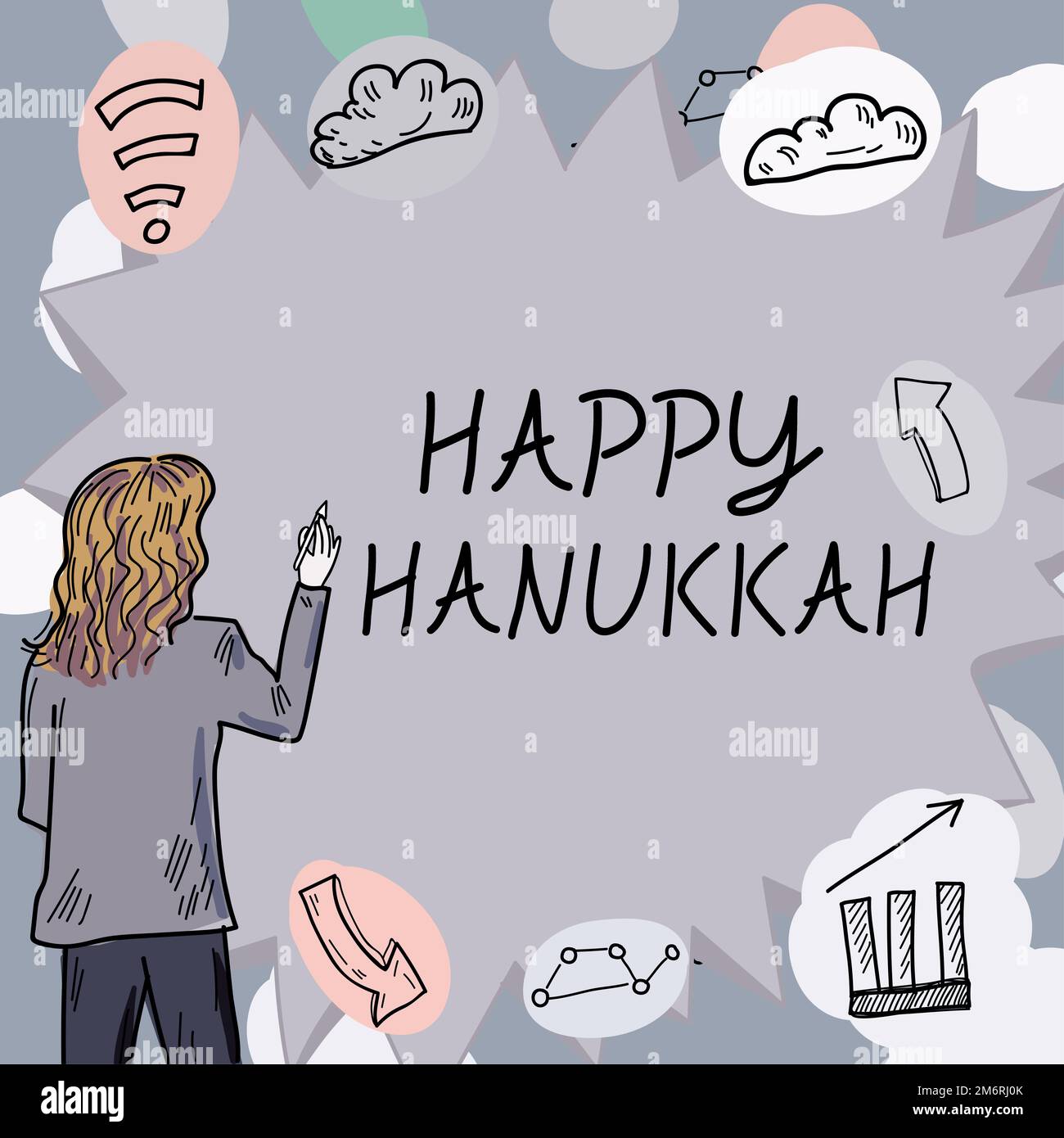 Conceptual display Happy Hanukkah. Word for Jewish festival celebrated ...