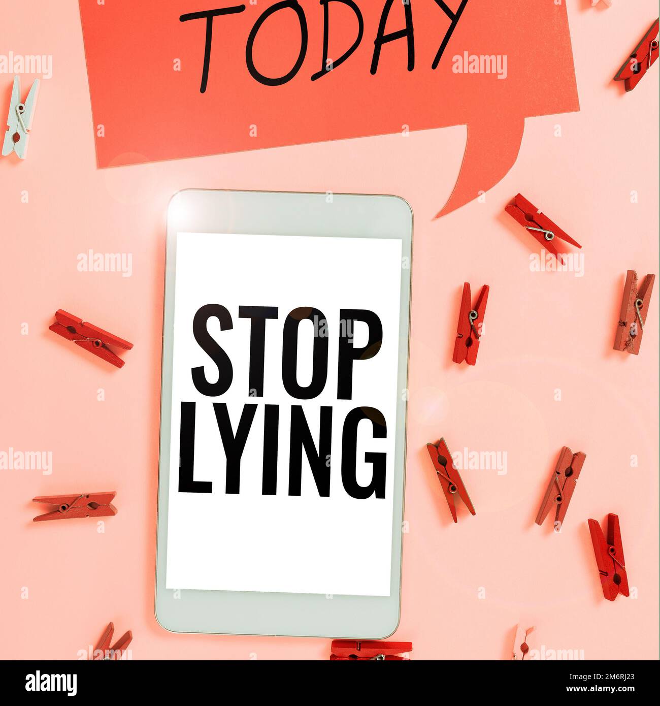 Sign displaying Stop Lying. Business showcase put an end on chronic ...