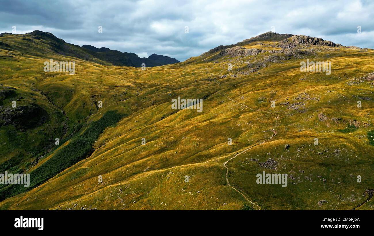 Amazing landscape of the Lake District National Park - aerial view ...